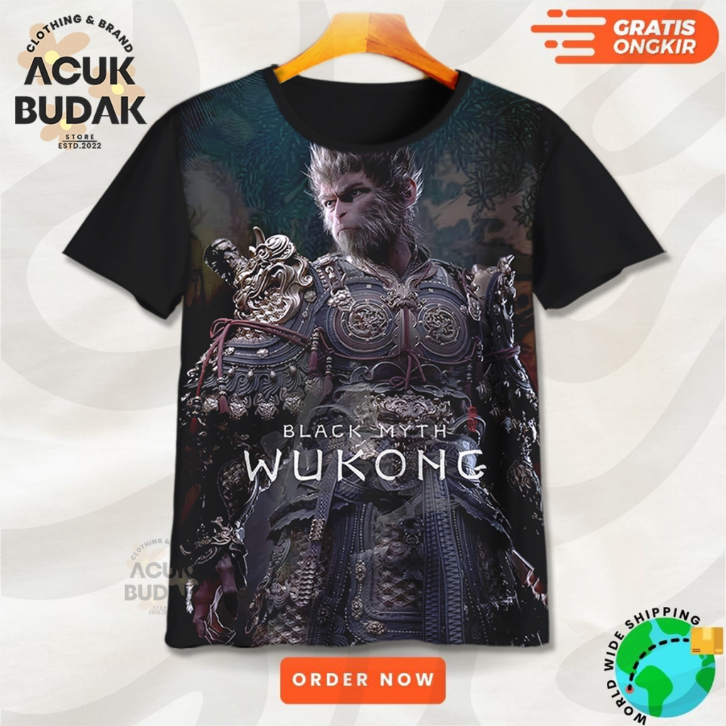 Jual Baju Kaos Anak Game Viral Black Myth Wukong V3 / Pakaian Anak Laki ...