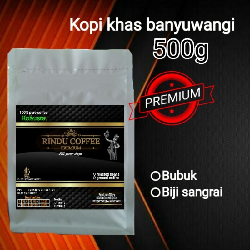 Jual RINDU_COFFEE.KOPI KHAS BANYUWANGI 500g | Shopee Indonesia