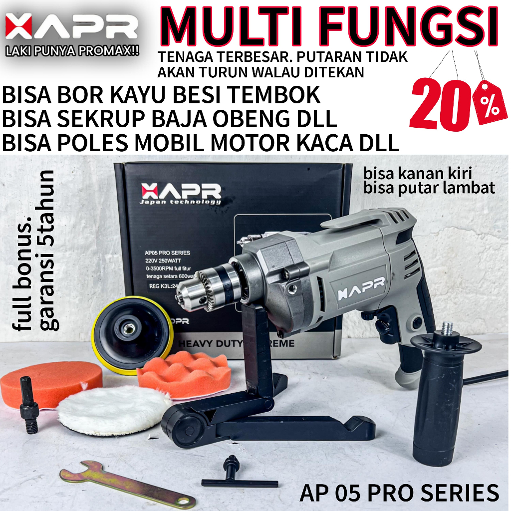 Jual APR RAJA BOR MESIN POLES MOBIL MOTOR KAYU AMPLAS LISTRIK 10MM AP05 ...