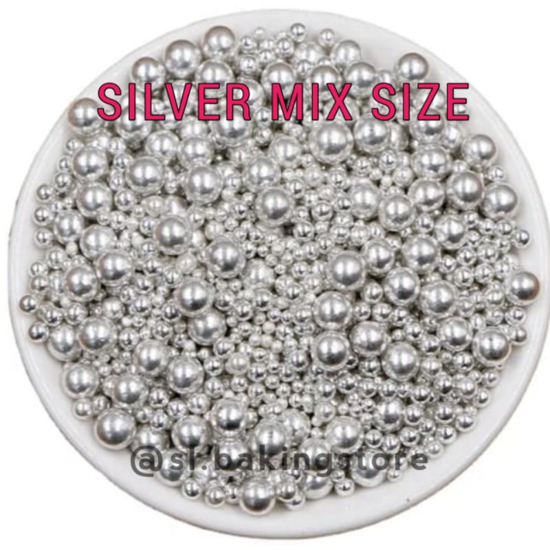 Jual SPRINKLE SILVER MIX SIZE 15gr | Shopee Indonesia