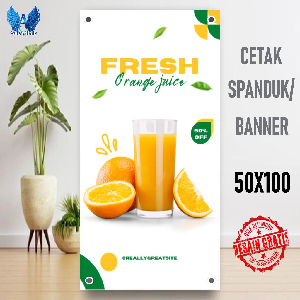 Jual Spanduk Banner ES JERUK MODEL PUTIH UKURAN,DESAIN BISA REQUEST ...