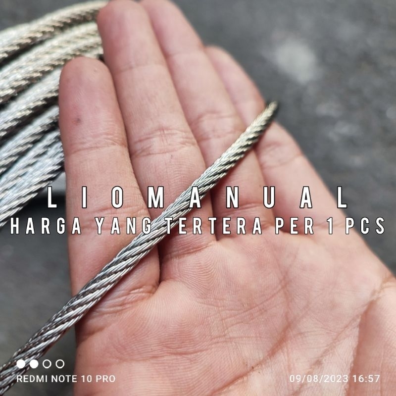 Jual kawat seling stainless 4 mm anti karat 1 meter full baja | Shopee Indonesia