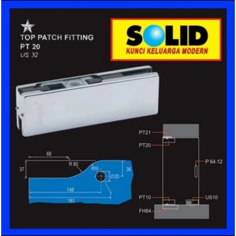 Jual top patch fitting PT 20 pintu kaca solid | Shopee Indonesia