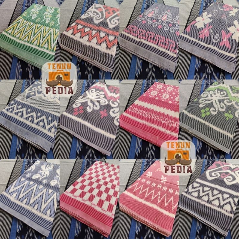 Jual Kain Tenun Full Motif Rang-Rang Warna Soft Dasar Putih Bukan ...
