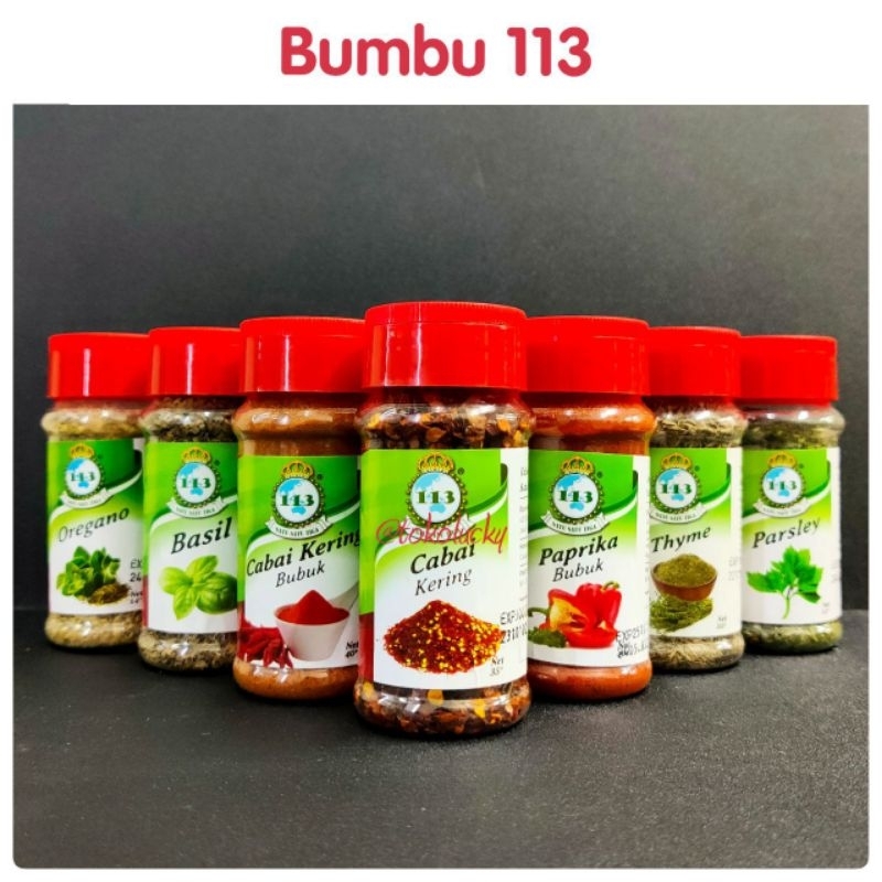 Jual Bumbu 113 (Parsley, Thyme, Oregano, Rosemary, Basil,cabai kering ...