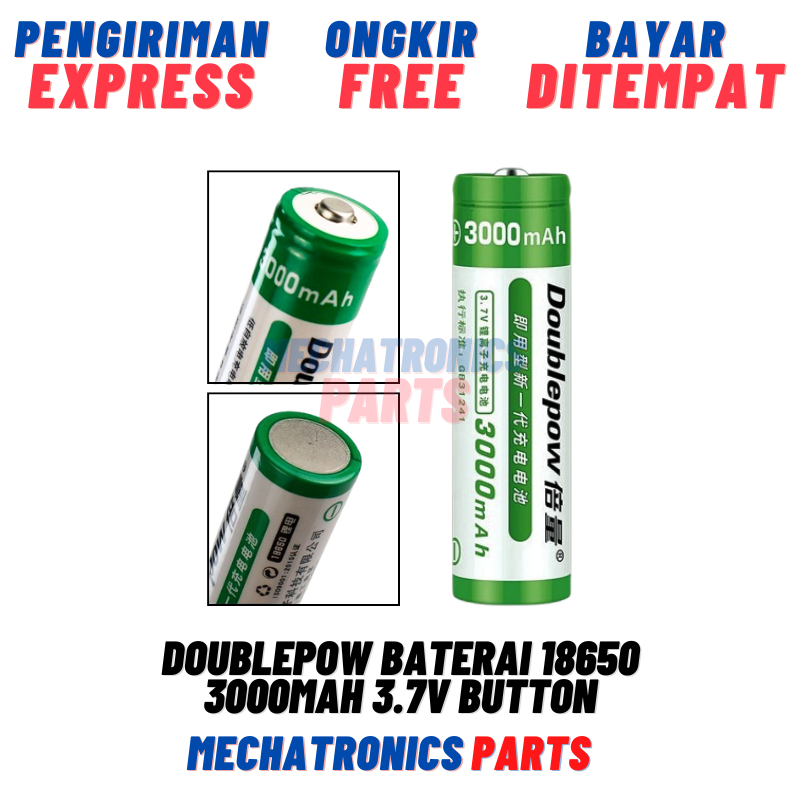 Jual Doublepow Baterai 18650 3000mAh 3.7V Button Batre Battery Lithium ...