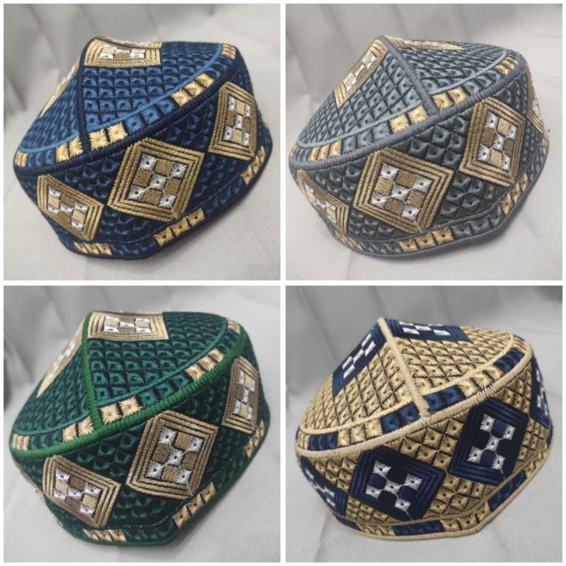 Jual PECI PAKISTAN FULL BORDIR KOPIAH PAKISTAN OVAIS SONGKOK PAKISTAN ...