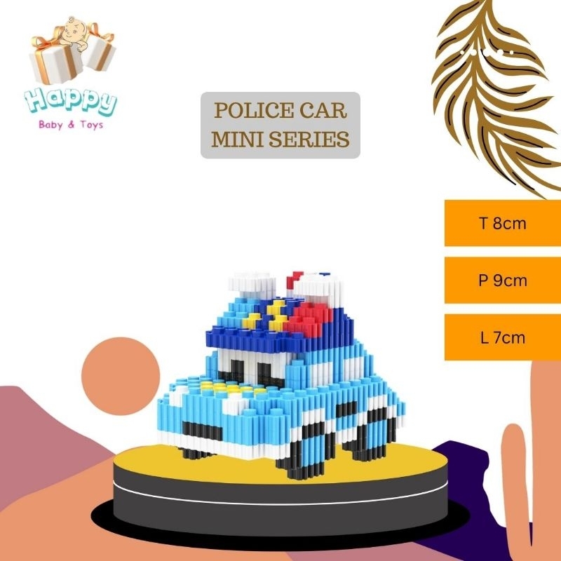 Jual Nano Blocks Police Car Mini Series 3D, Mainan Block Susun, Bricks ...