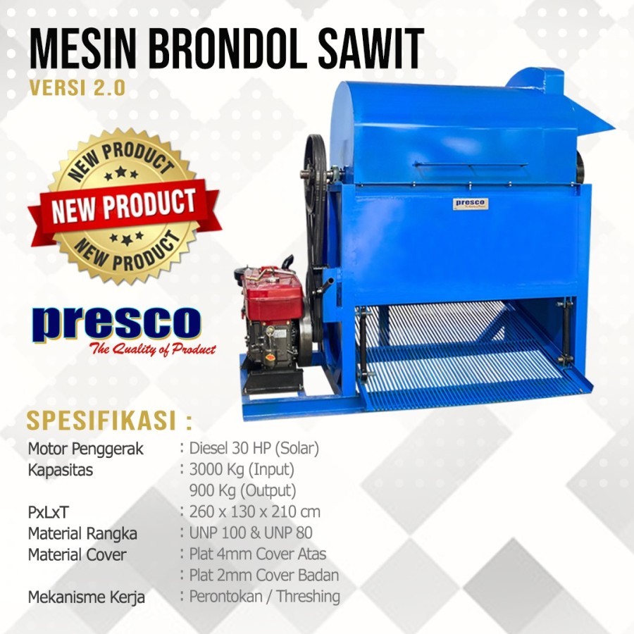 Jual Presco Mesin Brondol Perontok Sawit Kapasitas 2 ton / jam Pengerak ...