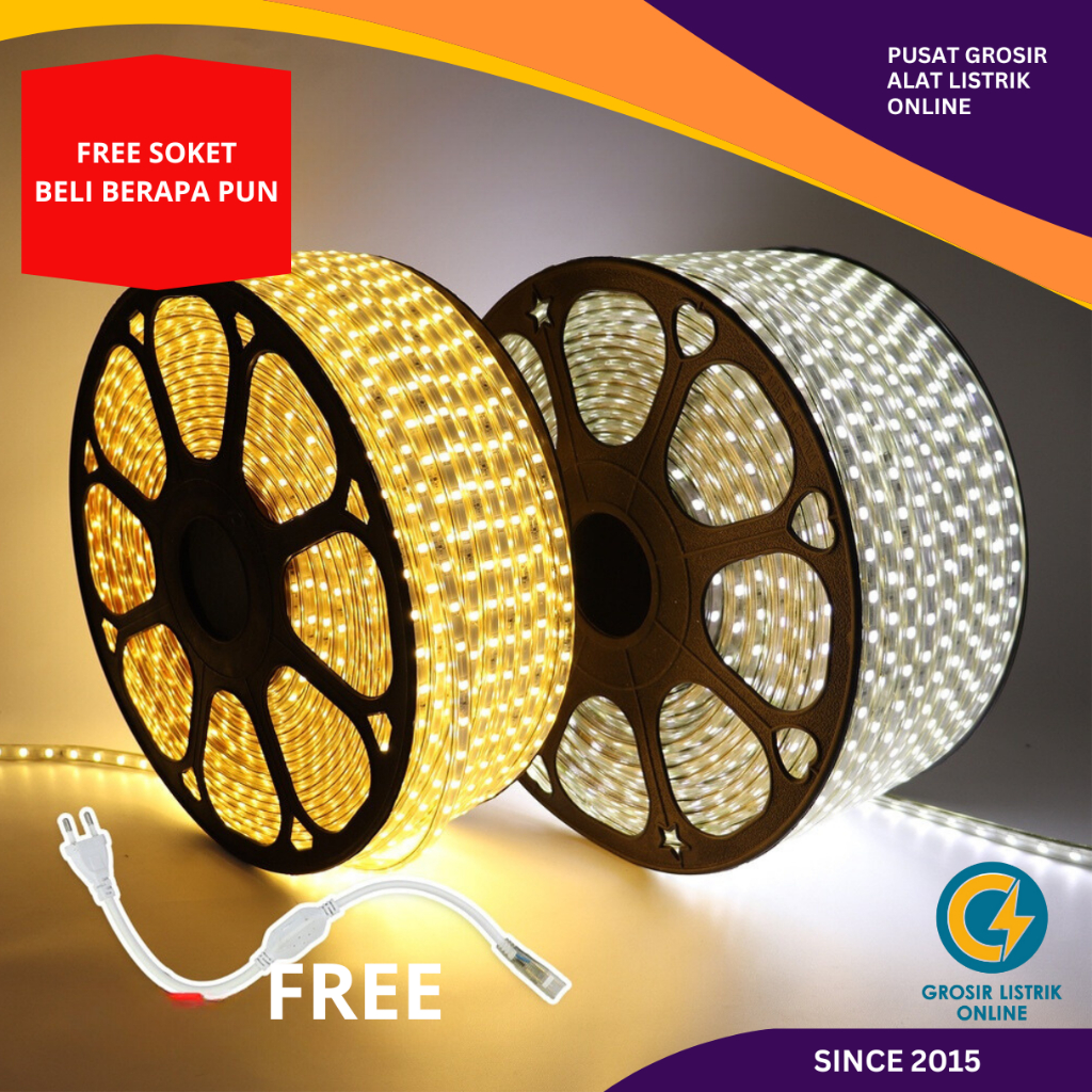 Jual LED STRIP SELANG 5050 SMD AC 220V METERAN 1 METER 1M OUTDOOR ...