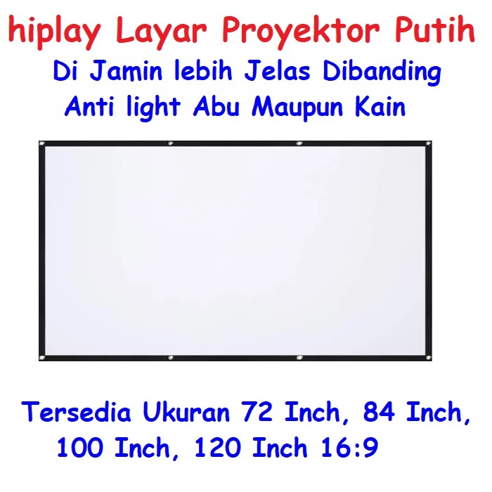 Jual Layar Proyektor hiplay Putih | White Screen | Poly Syntetic ...