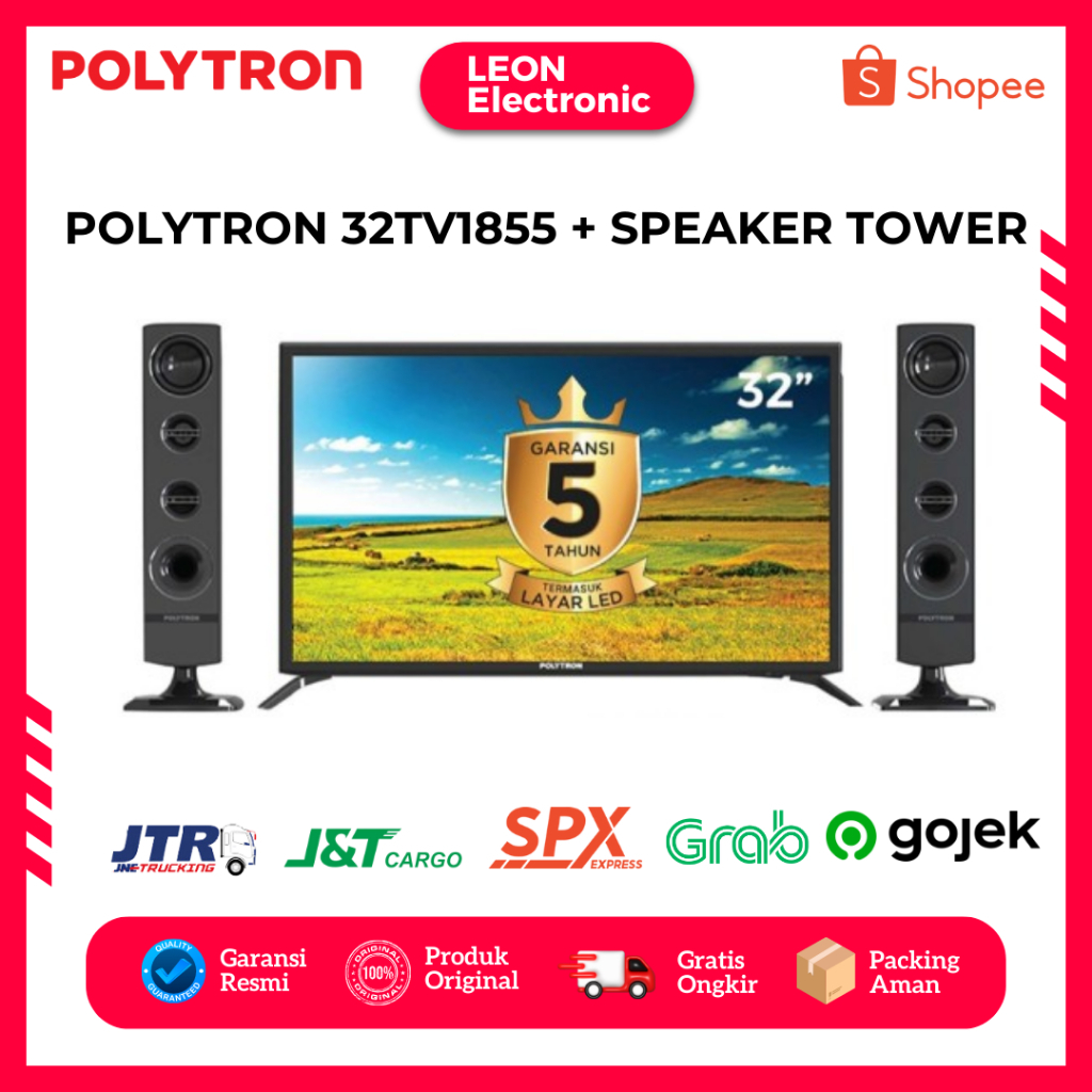 Jual [CARGO] POLYTRON Cinemax Digital LED TV 32 inch PLD 32TV1855 / 32TV1755 + Speaker Tower ...