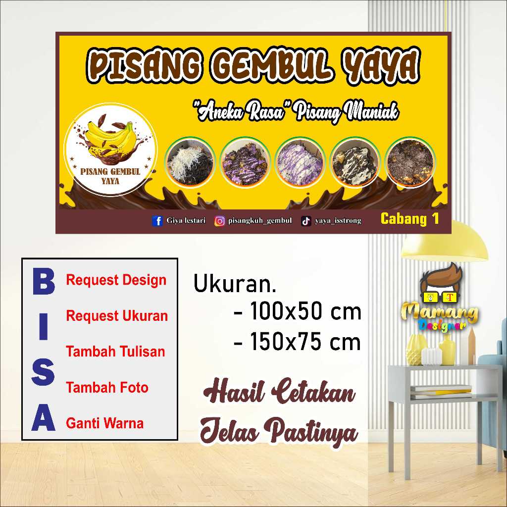 Jual Cetak Spanduk Banner Keren Jualan Pisang Gembul atau Pisang Goreng ...