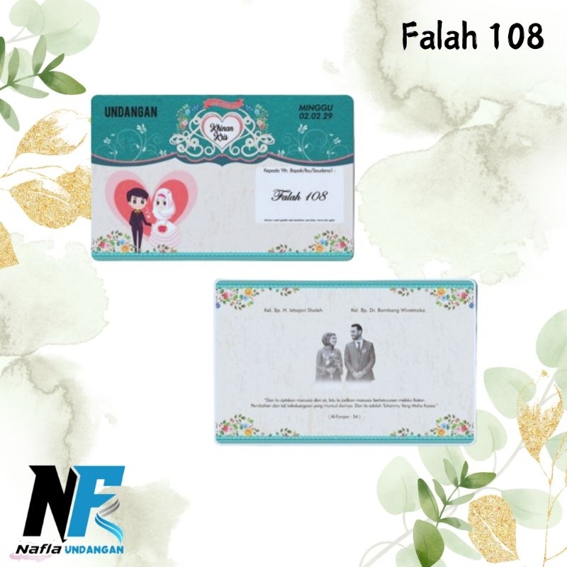 Jual Blangko Undangan atau Kertas Undangan Pernikahan FALAH 108 Harga ...