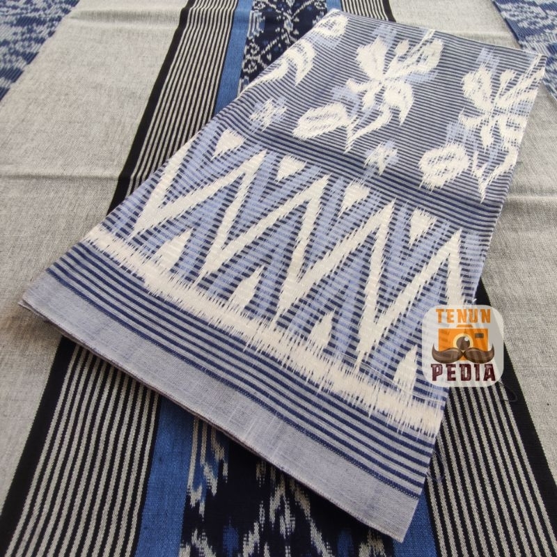 Jual Kain Tenun Ikat Rang Rang Motif Bunga Dasar Putih | Shopee Indonesia