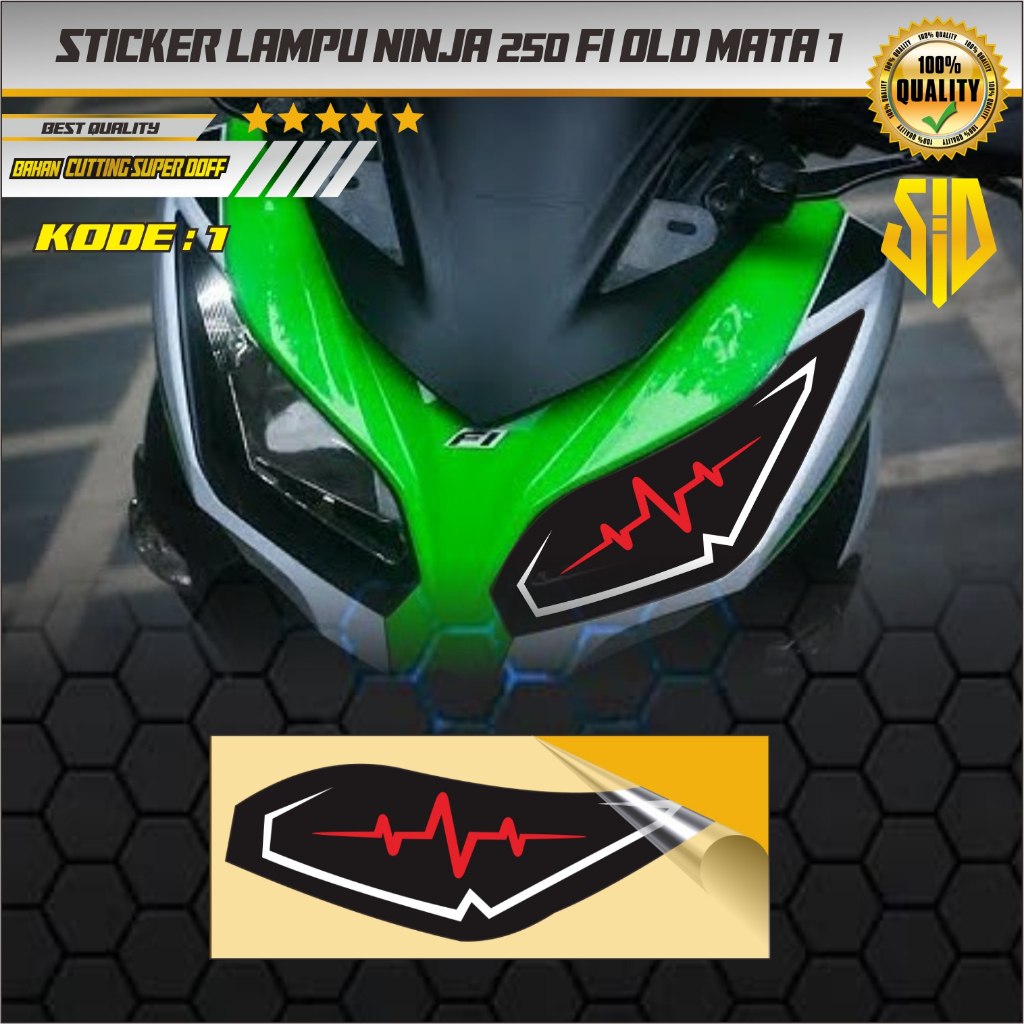 Jual STIKER LAMPU MATA PICEK NINJA 250 FI OLD / STICKER BILED MATA SATU ...