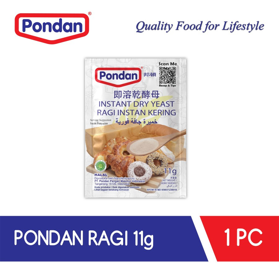 Jual Pondan Ragi Instan Kering 11gr Pengembang Roti Donat Instant Dry ...