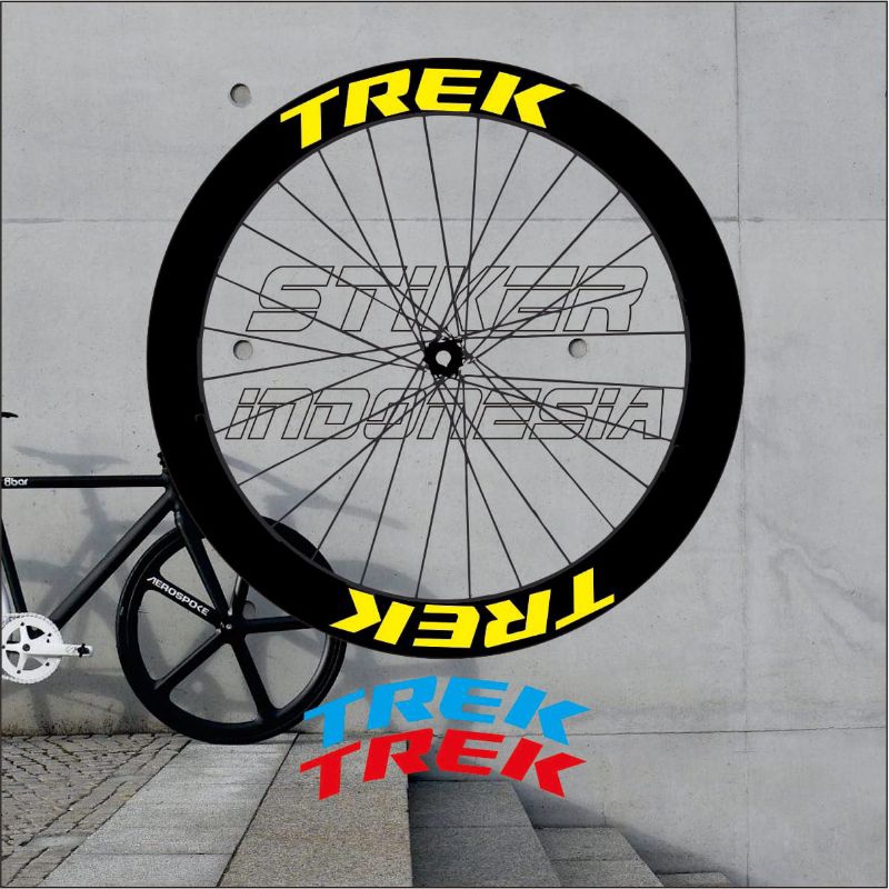 Jual stiker velg sticker rims fixie roadbike 700c TREK | Shopee Indonesia