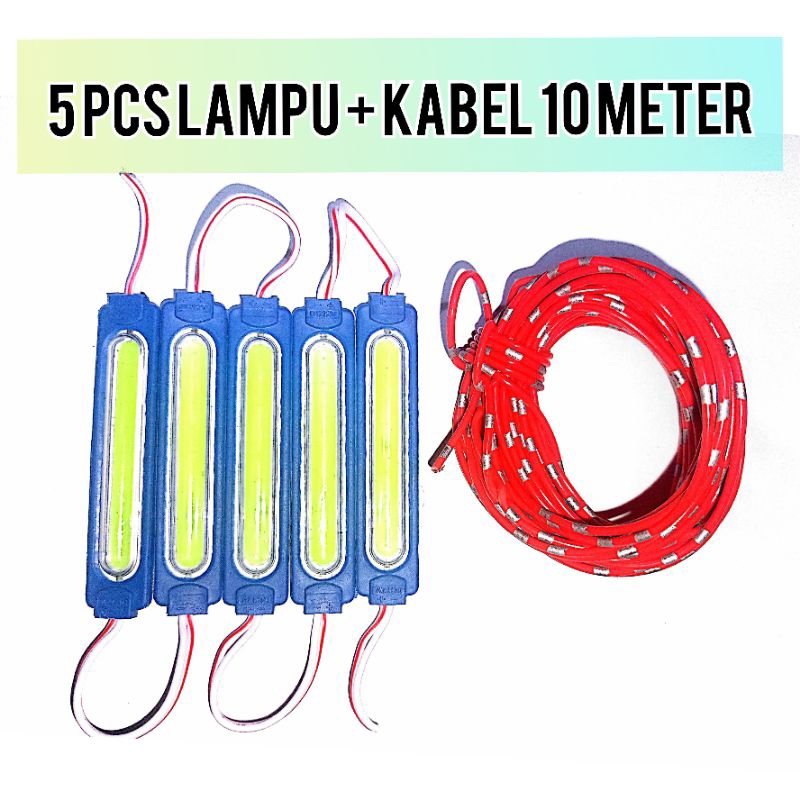 Jual isi 5 pcs lampu LED COB plasma 9 mata 12 volt 24 volt LED kolong variasi truk bus motor ...