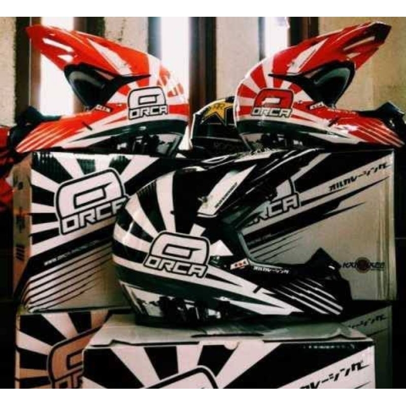 Jual HELM ORCA KAMIKAZE ORIGINAL HELMET MOTOCROSS GRASSTRACK ENDURO ...