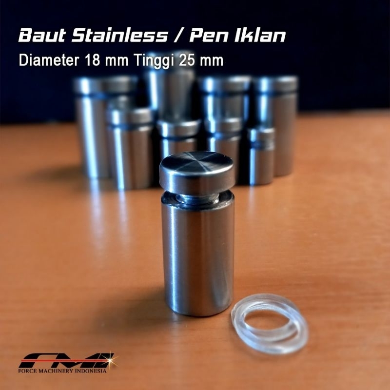 Jual PEN IKLAN Stainless 18 x 25 Baut Kaca Stainless Baut Akrilik ...