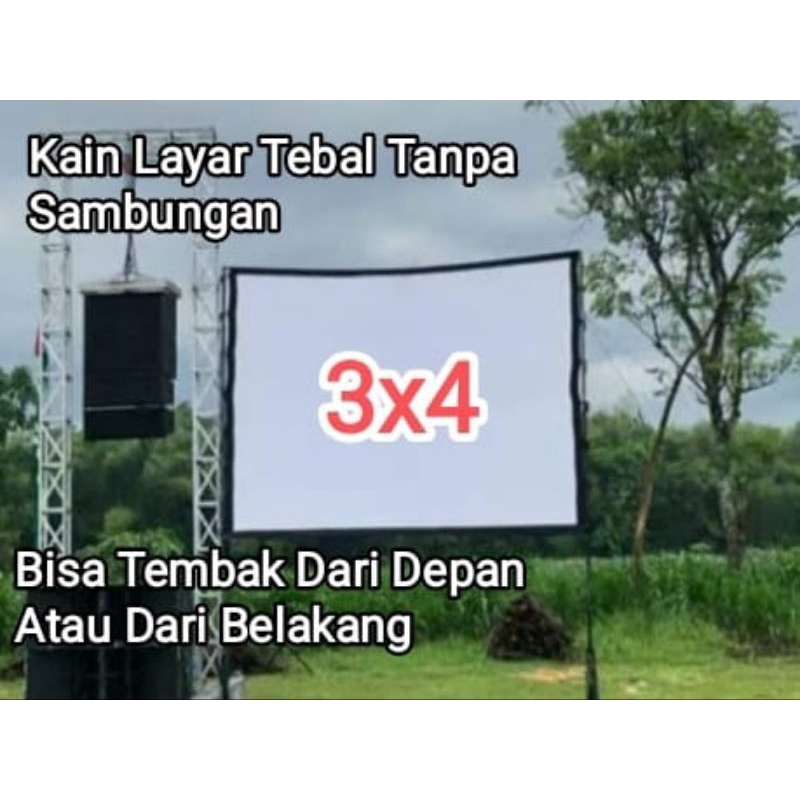 Jual Kain Layar Proyektor / Screen Proyektor Ukuran 3x4 Meter Tanpa ...