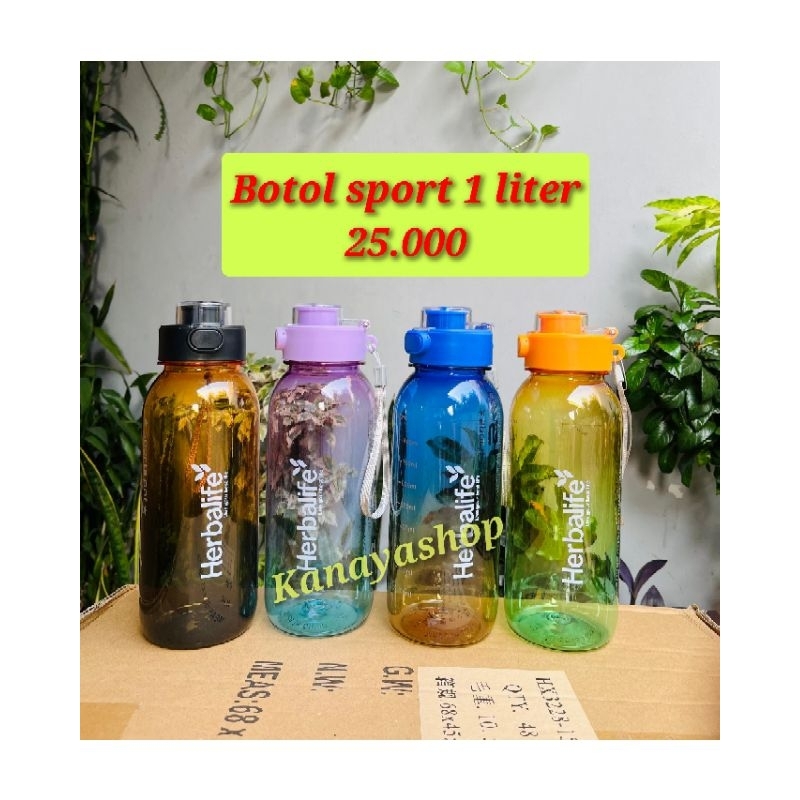 Jual Botol minum sport 1 liter logo baru hlf dan botol minum motivasi ...