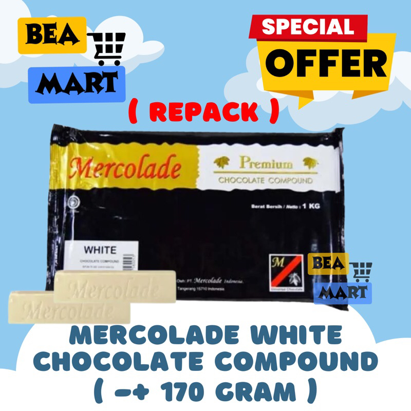 Jual Mercolade White Chocolate Compound 170gr 1kg | Repack Coklat Putih ...