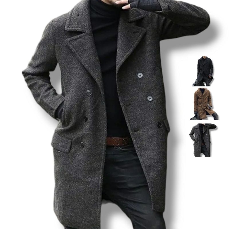 Jual ZIVK Winter Mens Overcoat Wool Import Double Breasted Mantel Musim ...