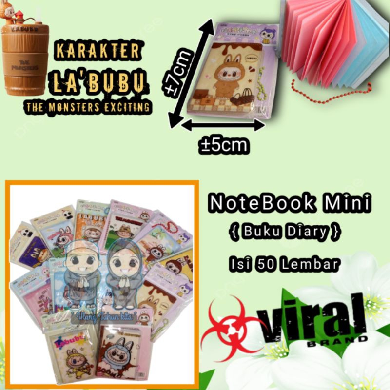 Jual Notebook Mini Karakter Labubu,Buku diary mini tema Labubu the ...