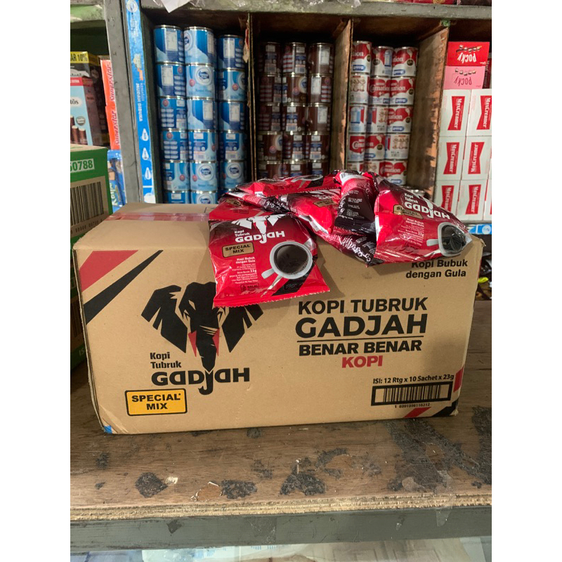 Jual Kopi Tubruk Gadjah Spesial Mix 1 dus isi 12 renceng x 10 sachet x 23gr | Shopee Indonesia
