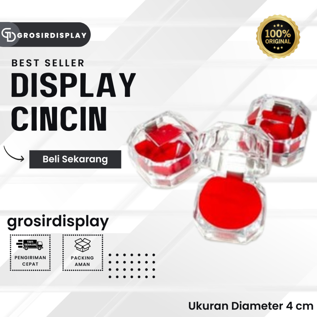 Jual Kotak Cincin Akrilik Box Mika kristal Tempat Cincin Display ...