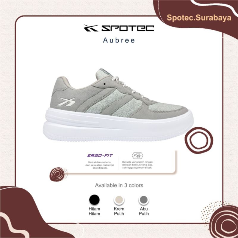 Jual Sepatu Sneaker Perempuan SPOTEC AUBREE Abu-Putih | Shopee Indonesia