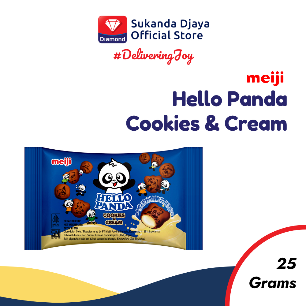 Jual Meiji Hello Panda Biskuit Cookies & Cream Snack Ringan 25 Gr ...