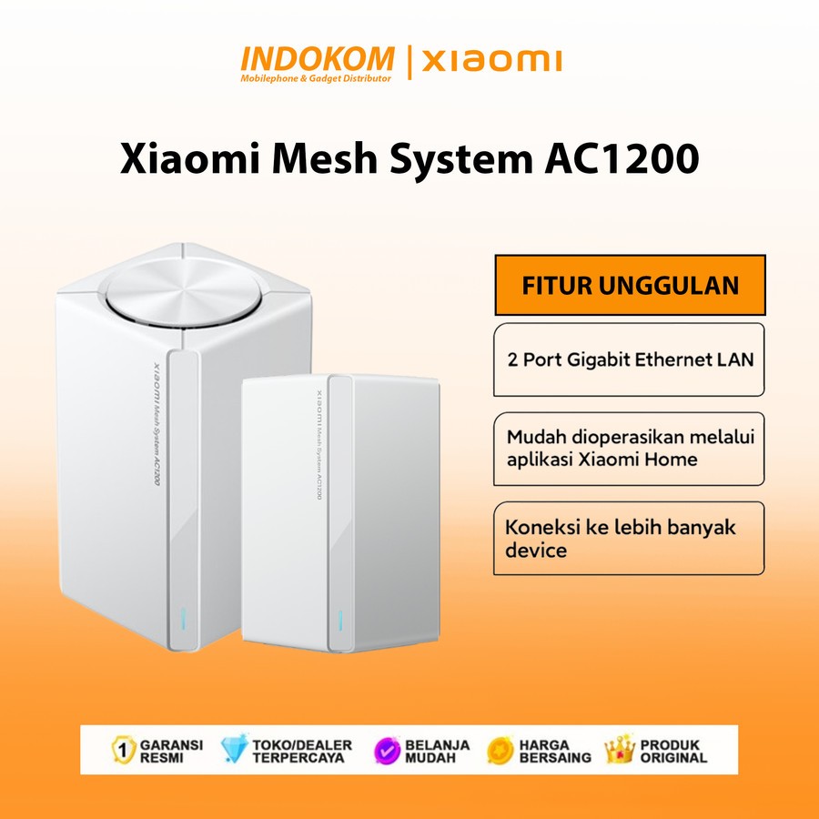 Jual Xiaomi Mesh System AC1200 | Dual-band 2,4 GHz dan 5 GHz 1200 Mbps | Shopee Indonesia
