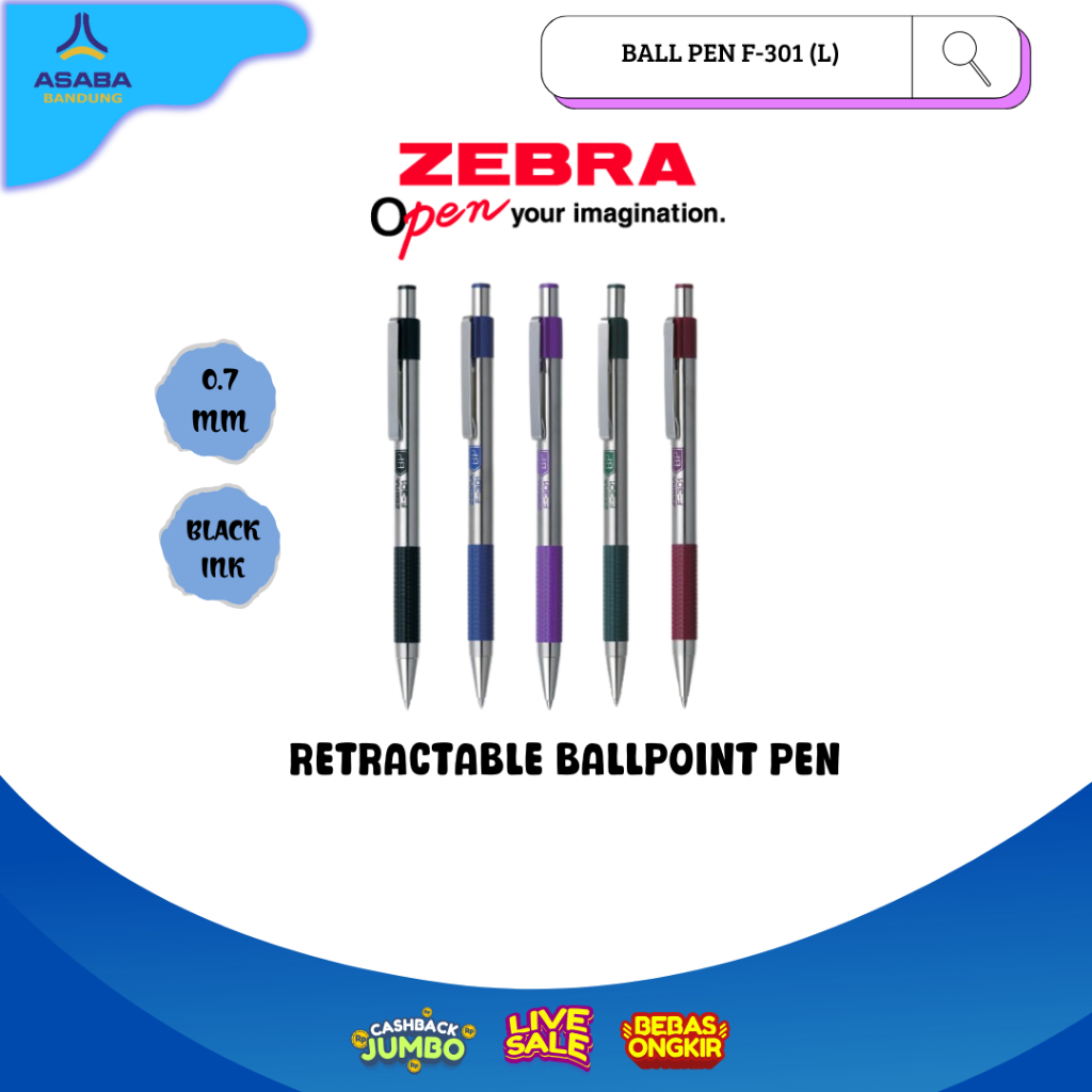 Jual Asaba Bandung - Zebra Ball Pen F-301(L) | Shopee Indonesia