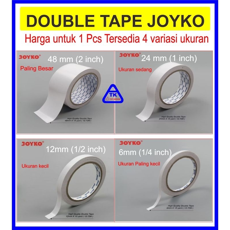 Jual DOUBLE TAPE/DOBEL TIP JOYKO 4 Variasi ukuran | Shopee Indonesia