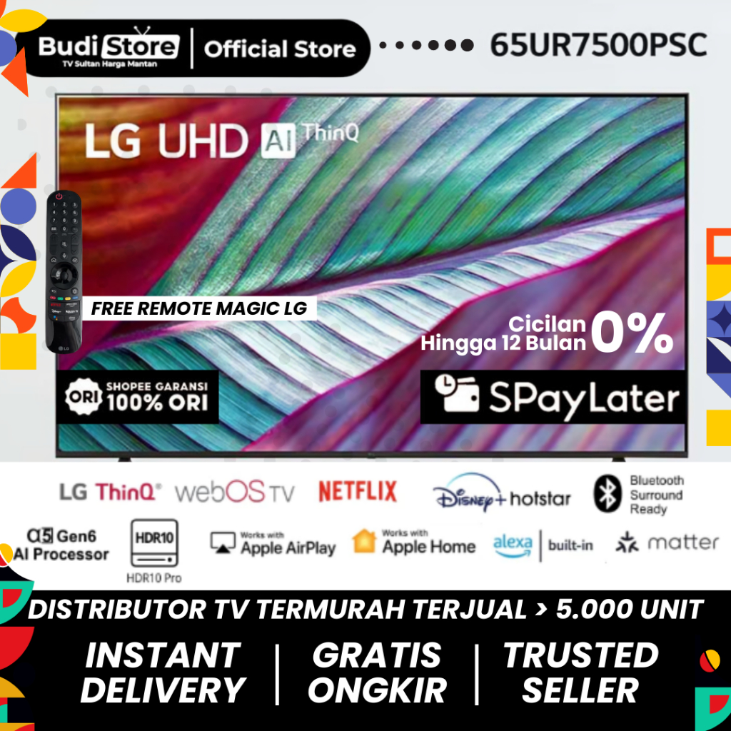 Jual SMART TV LG 65 Inch 65UQ7500PSC LED TV 4K UHD TV UQ7500 65UQ75 100% Original - Budi Store ...