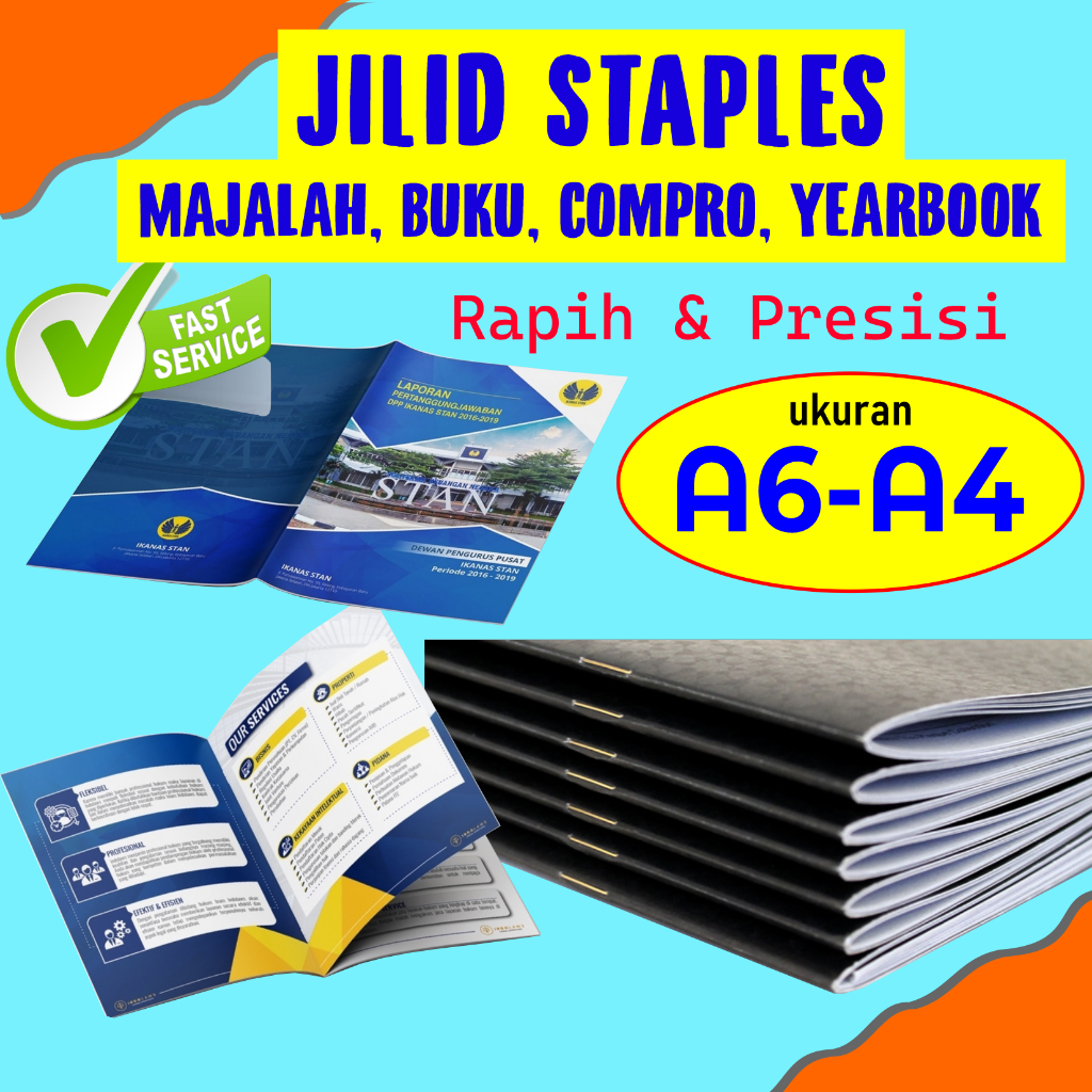Jual Jasa Jilid Staples Buku, Majalah, Yearbook A6 up to A4 | Shopee ...