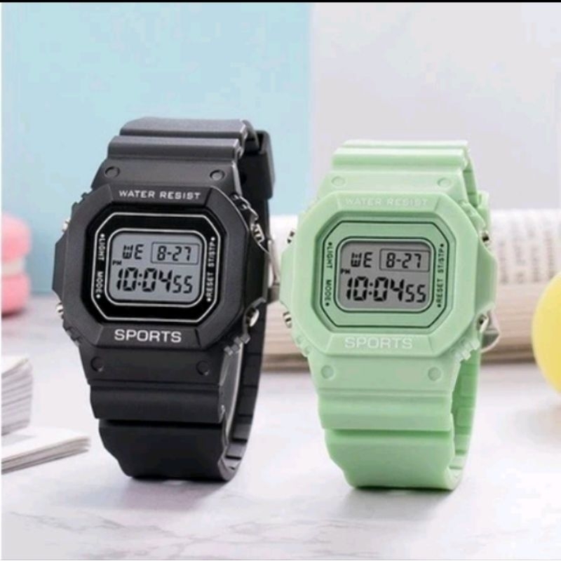 Jual C ( C35 ) JAM TANGAN PERSEGI SPORT DEWASA MODEL KOREA | Shopee ...