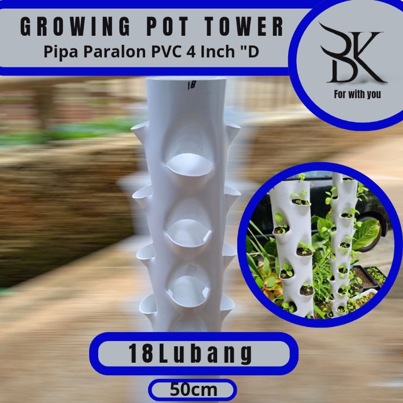 Jual GROWING POT TOWER Pot Tanaman Vertikal Vertikultur Hidroponik ...