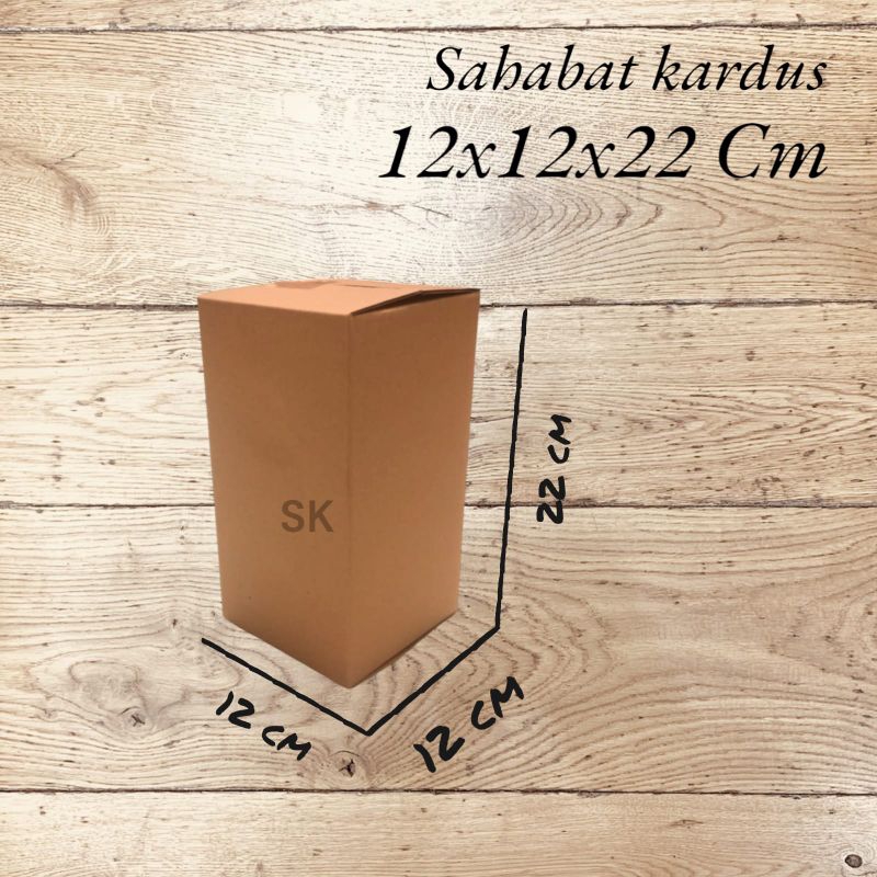 Jual kardus box Ukuran 12x12x22 cm single wall polos | Shopee Indonesia