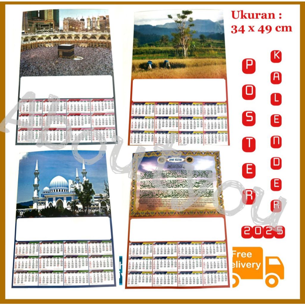 Jual Poster KALENDER Dinding 2025 TERBARU Calendar Tembok Kalender ...