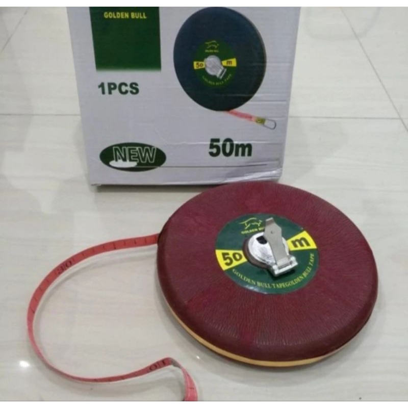Jual meteran gulung bulat kain 50 meter golden bull rules measuring ...