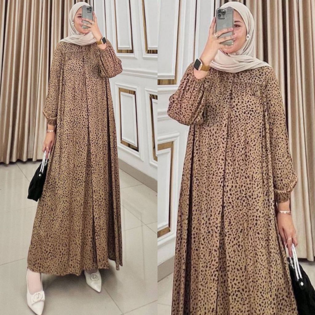 Jual Gamis Leopard Premium - Gamis Leopard Ld 110 - Dress Wanita ...