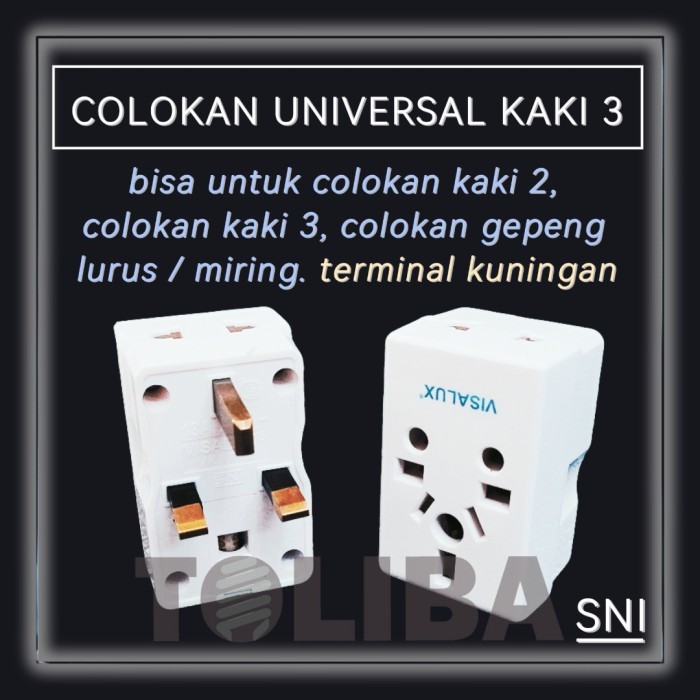 Jual travel adaptor luar negri / steker serbaguna sambungan kaki 3 ...