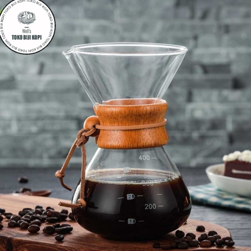 Jual Serba Serbu CHEMEX COFFEE MAKER SERVER POT GLASS POUR OVER WOOD ...