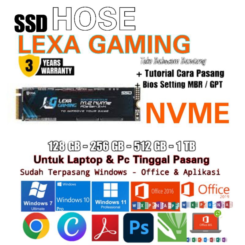 Jual UPGRADE SSD LAPTOP - SSD HOSE LEXA GAMING NVME + Windows + Office + Aplikasi | Shopee Indonesia