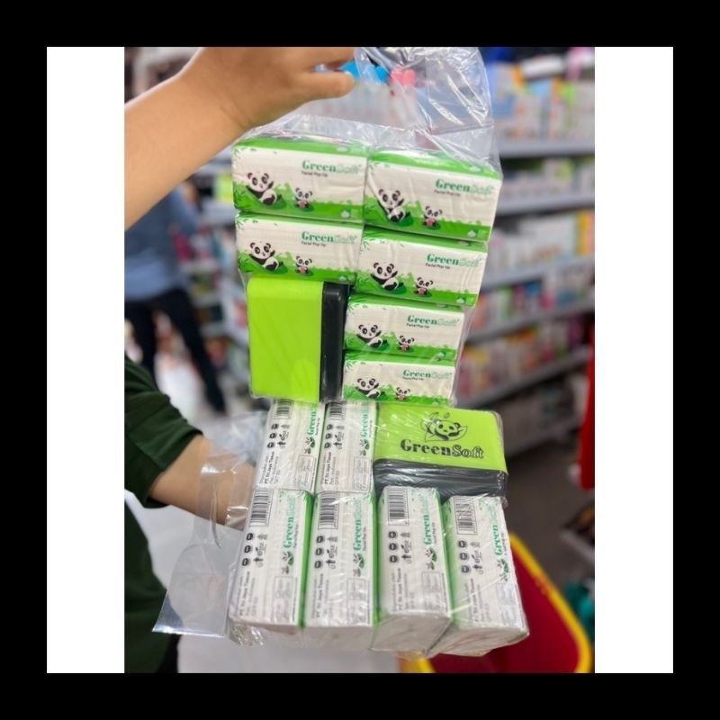 Jual Tissue green soft kuliner pop up paket 6 tissue bonus 1 kotak ...