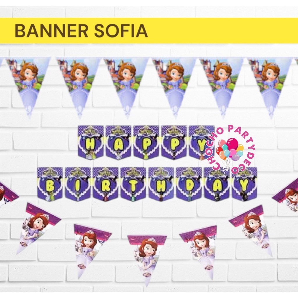 Jual Bunting Flag SOFIA / Banner Ulang Tahun Sofia The First | Shopee ...